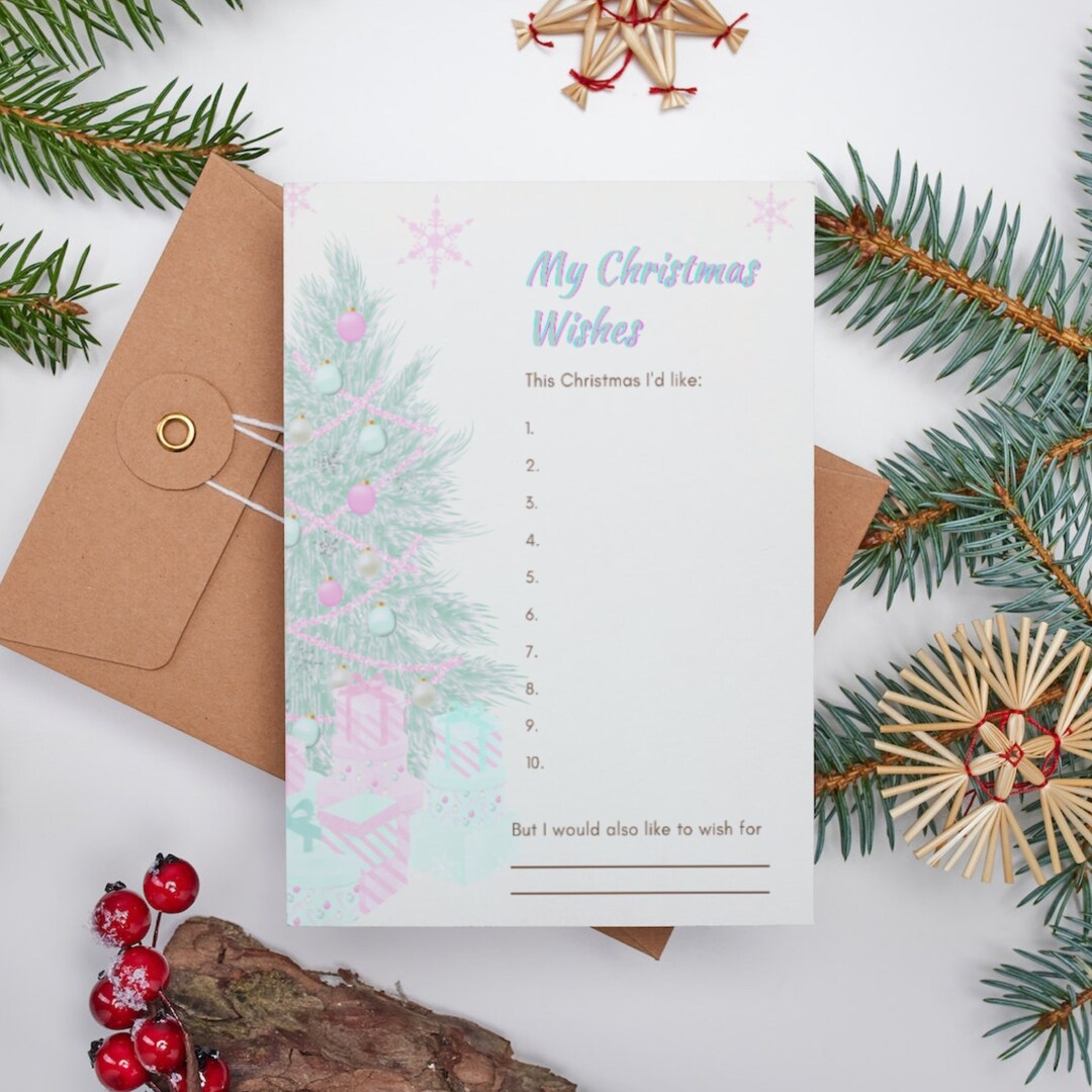 My Christmas Wishes Wish List Template Christmas Wish List - Etsy