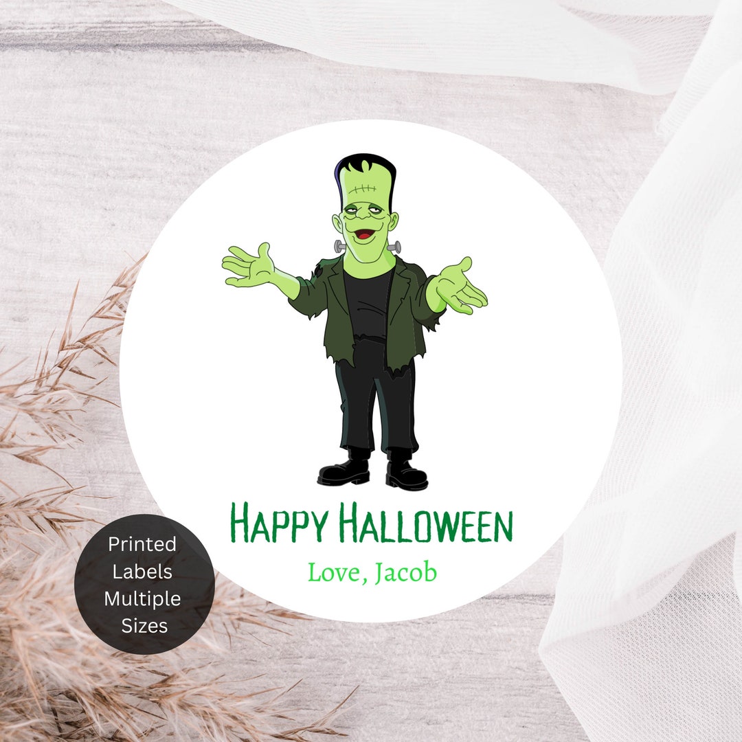 Custom Halloween Stickers Frankenstein Halloween Labels - Etsy