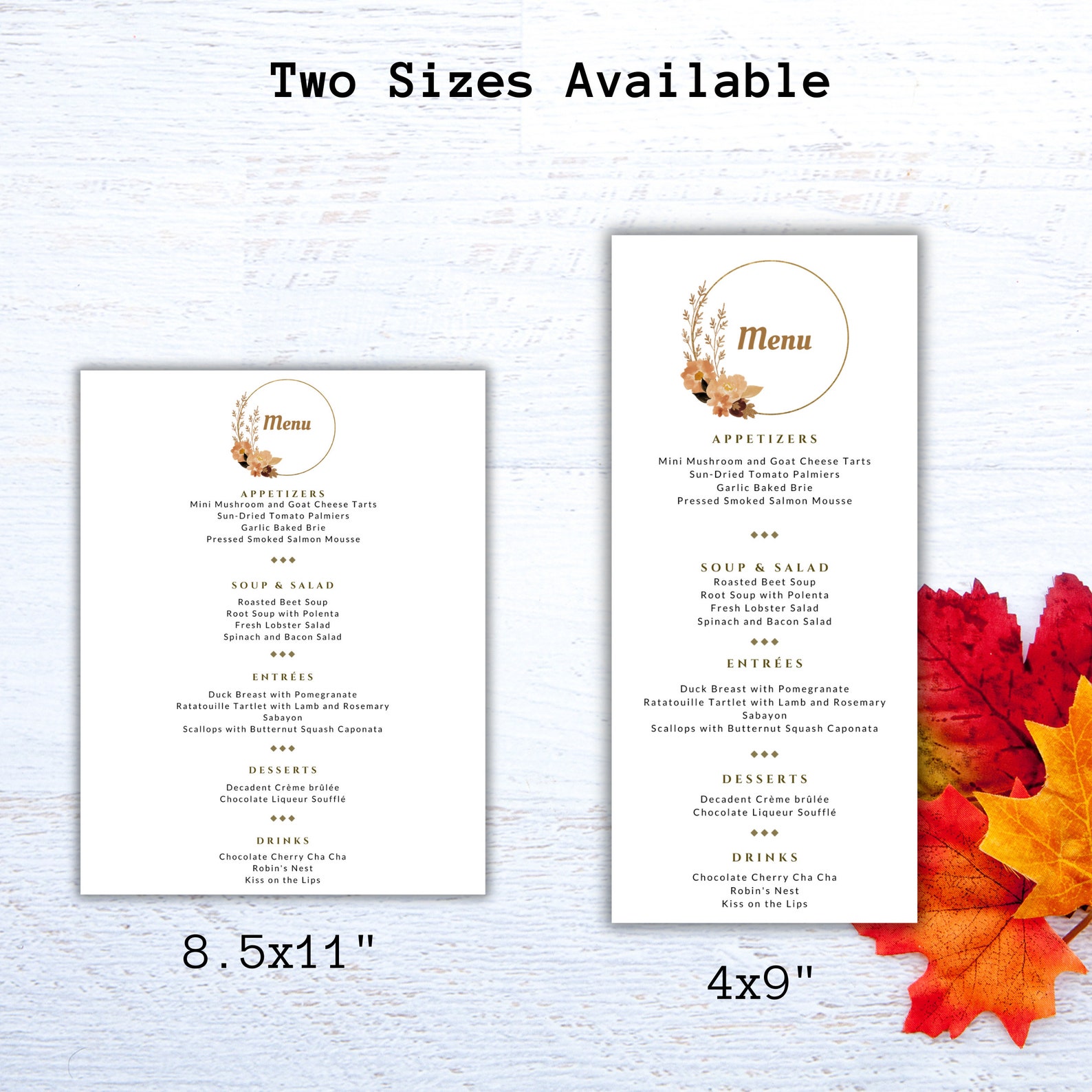 Editable Thanksgiving Dinner Menu, Dinner Party Menu, Thanksgiving Menu ...