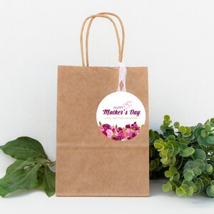 Custom Printed Mother’s Day Round Labels, Purple Mauve Pink Floral ...