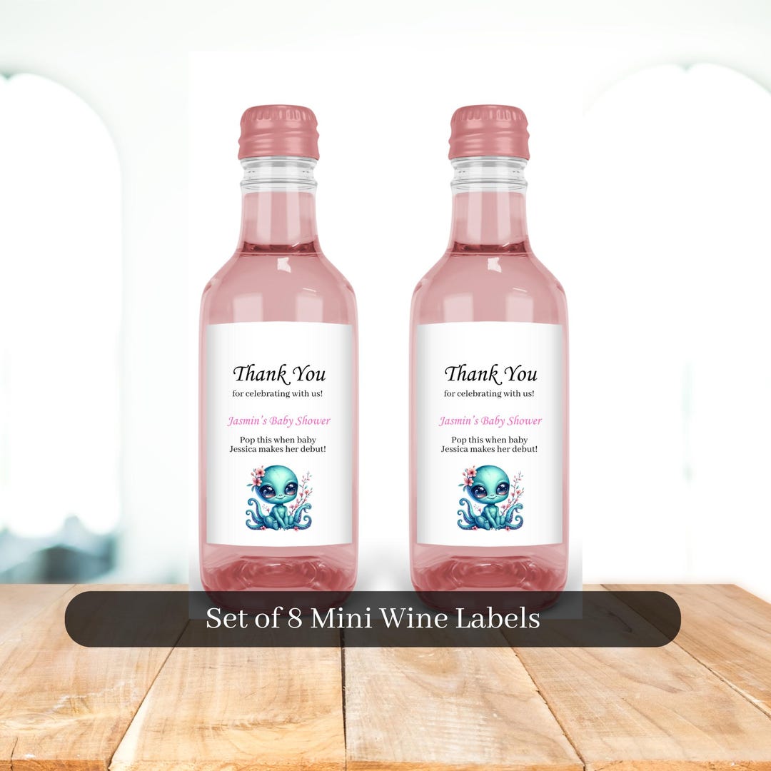 Set of 8 Custom Mini Wine Bottle Labels, Custom Wine Bottle Label ...