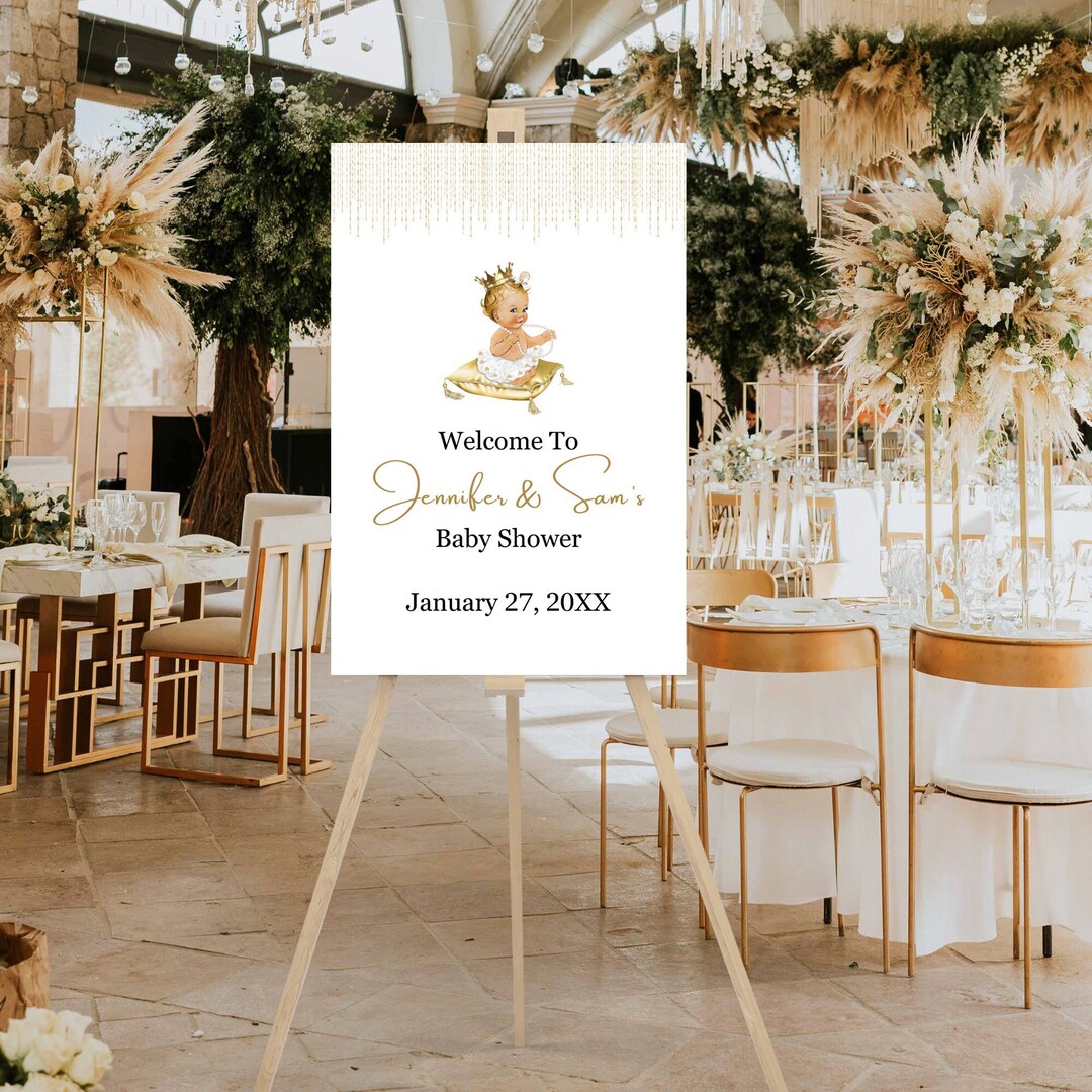 Editable Baby Shower Sign, Baby Shower Welcome Sign, Royal Princess ...