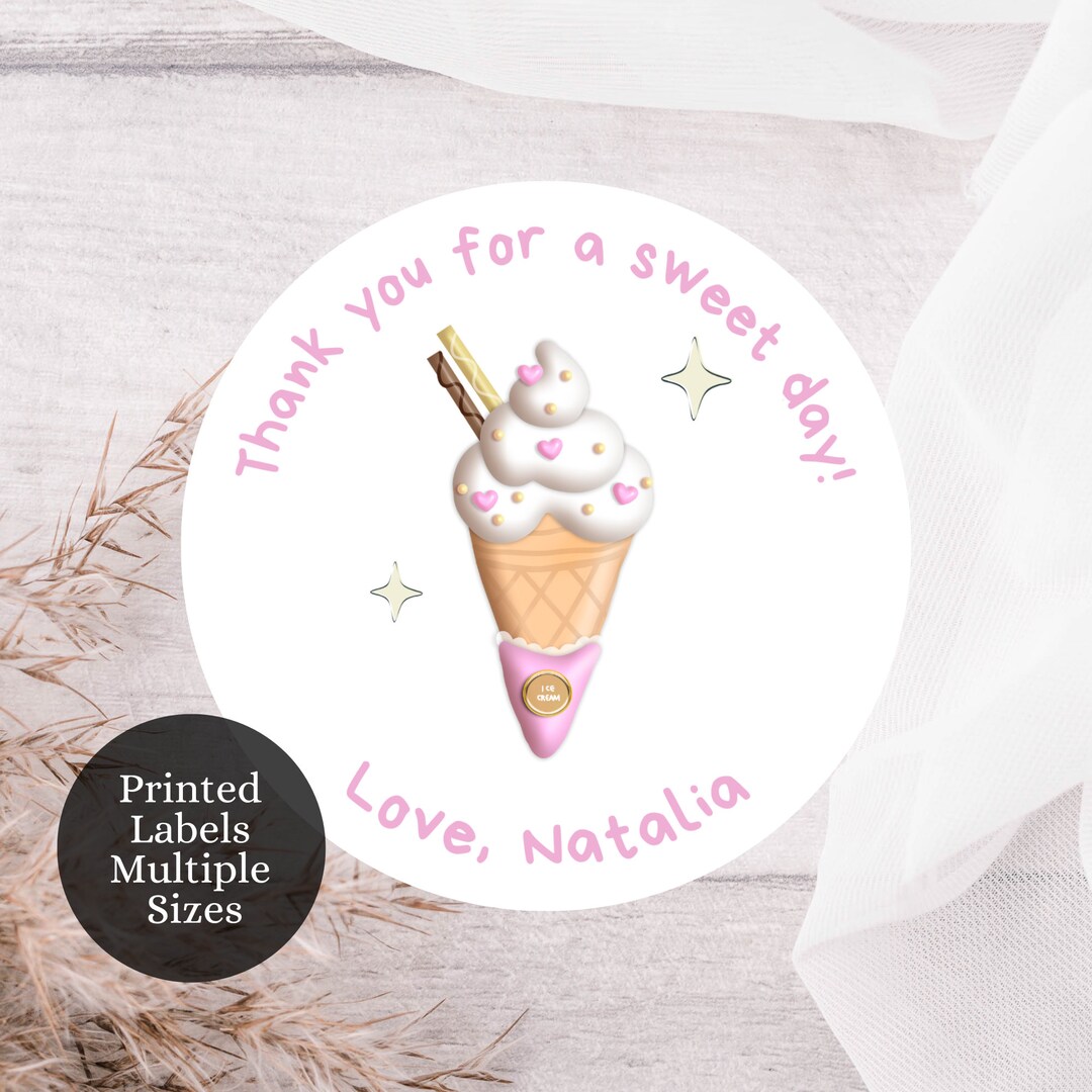 Ice Cream Party Labels – Ice Cream Party Stickers – Sweet Party Sticker ...