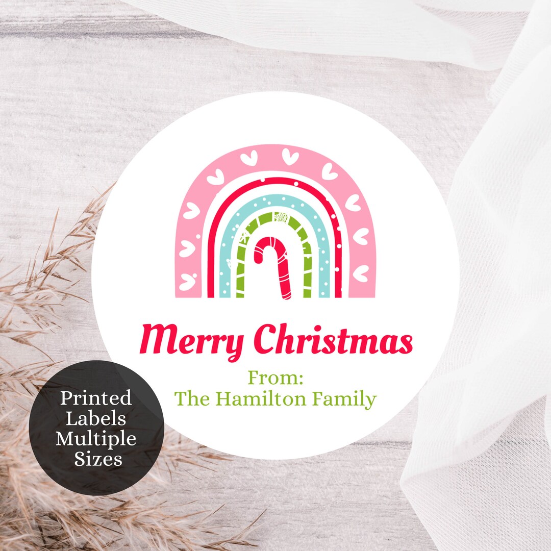 Custom Christmas Labels, Christmas Gift Round Labels, Custom Gift Tag ...