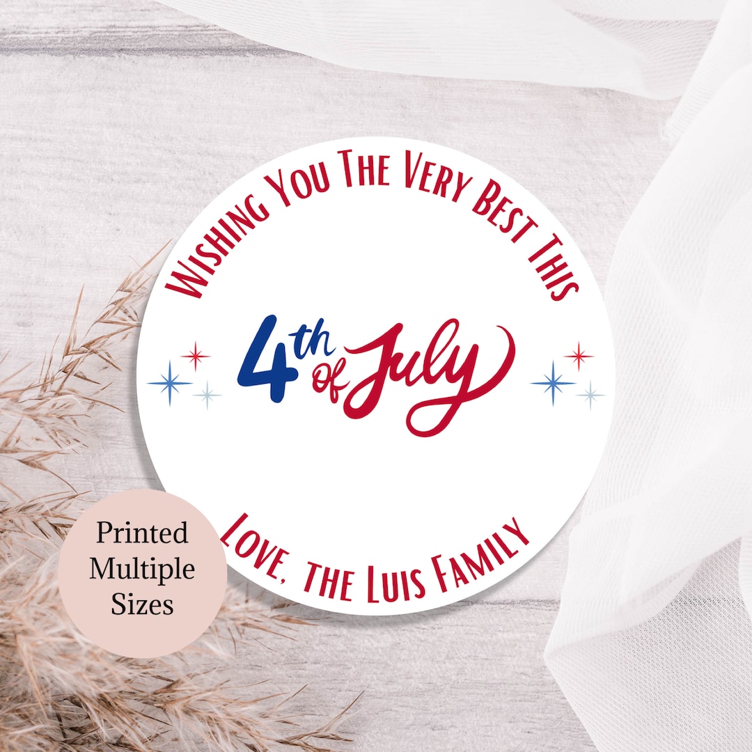 Custom 4th of July Labels, 4th of July BBQ Favor Stickers, 4th of July ...