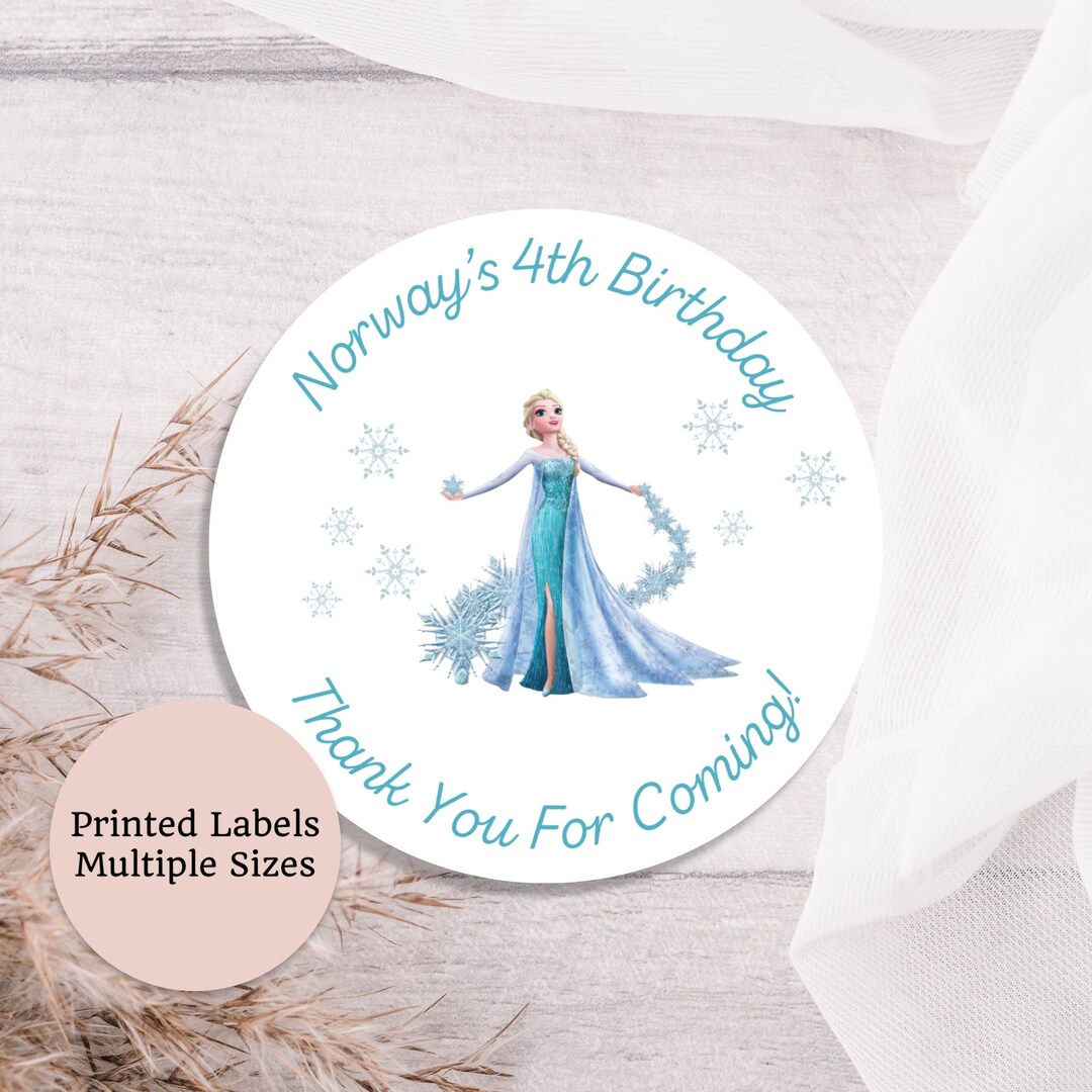 Customized Elsa Birthday Stickers Party Favor Stickers - Etsy