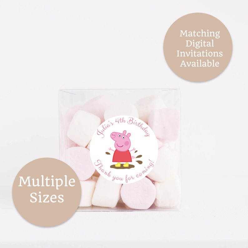 Personalized Peppa Pig Round Stickers Peppa Pig Birthday - Etsy