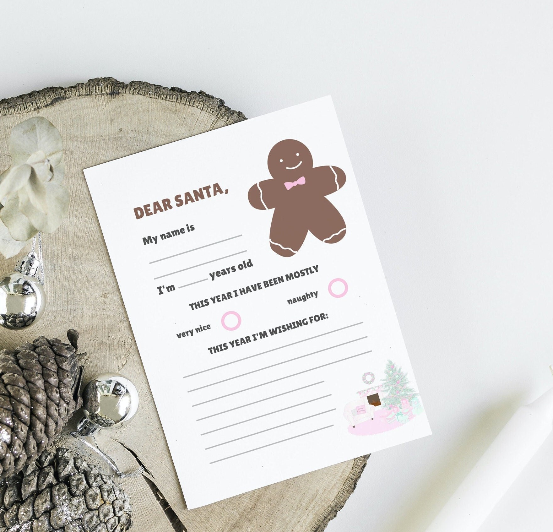 Dear Santa Kids Printable Kids Christmas List Printable - Etsy