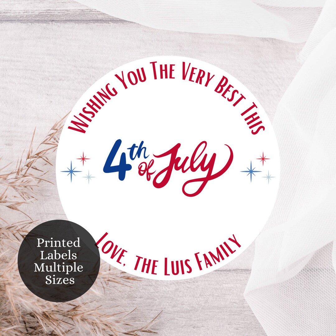Custom 4th of July Labels, 4th of July BBQ Favor Stickers, 4th of July ...