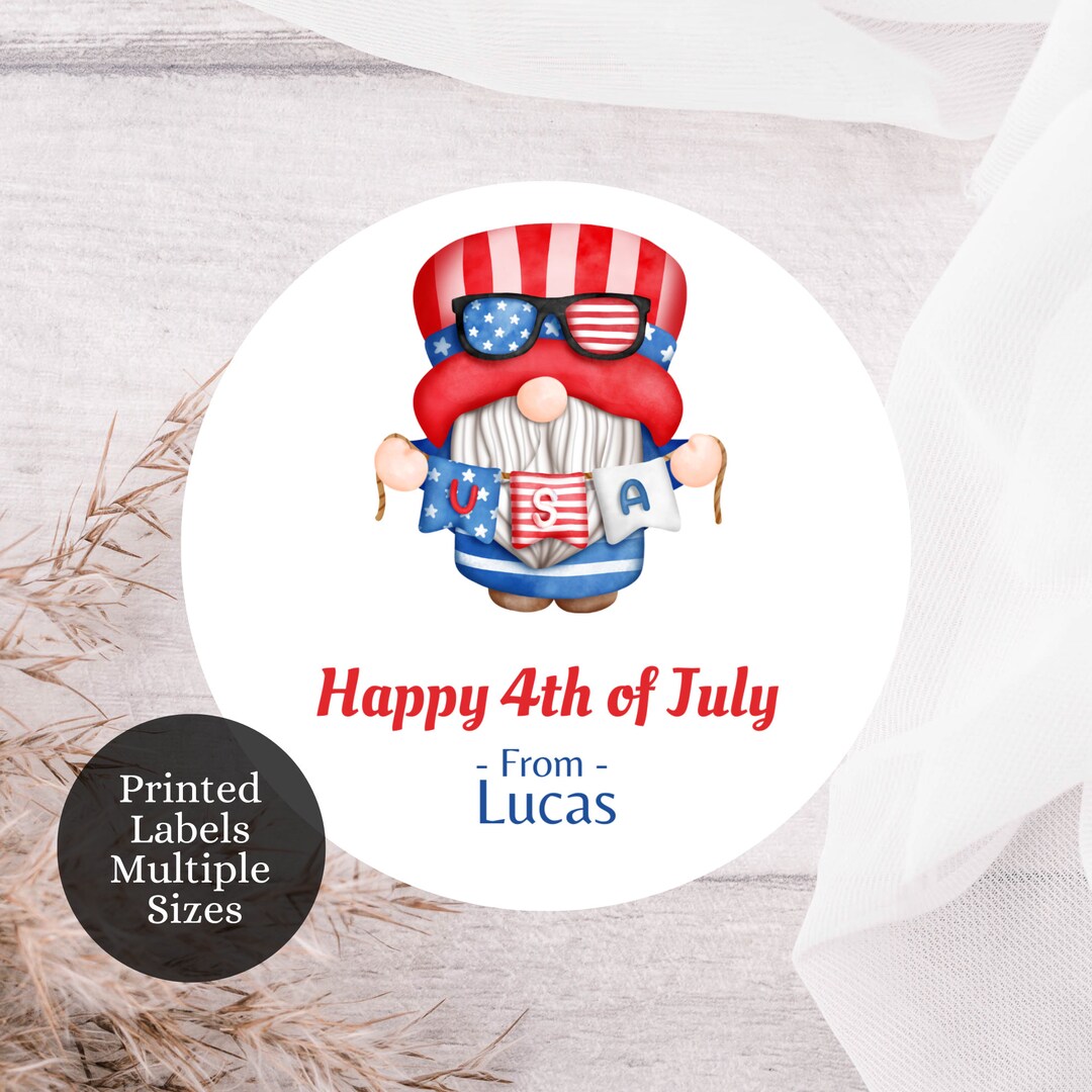 Custom 4th of July Labels, 4th of July BBQ Favor Stickers, 4th of July ...