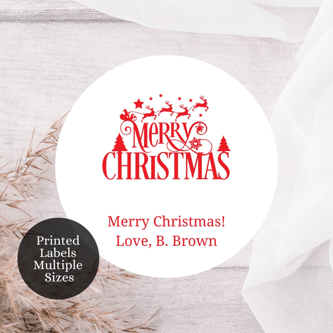 Custom Printed Christmas Round Labels, Christmas Favor Stickers, Custom ...