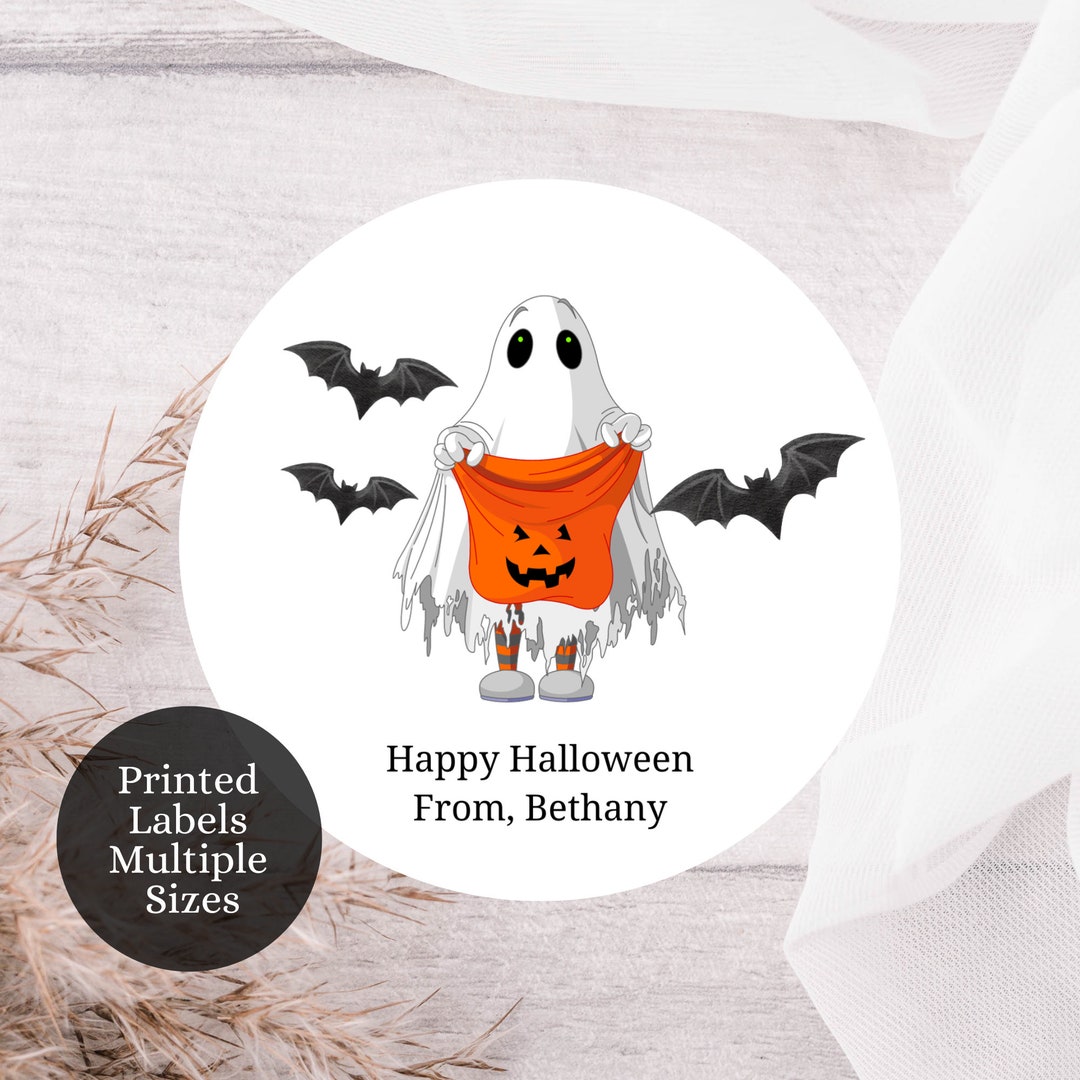 Custom Halloween Labels, Custom Halloween Stickers, Goody Bag Sticker ...