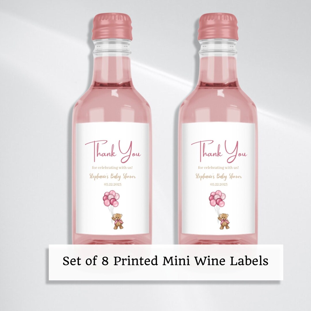 Set of 8 Custom Mini Wine Bottle Labels Custom Mini Wine - Etsy