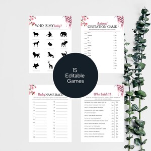 Editable Cherry Blossoms Floral Baby Shower Game Bundle Package, Baby ...
