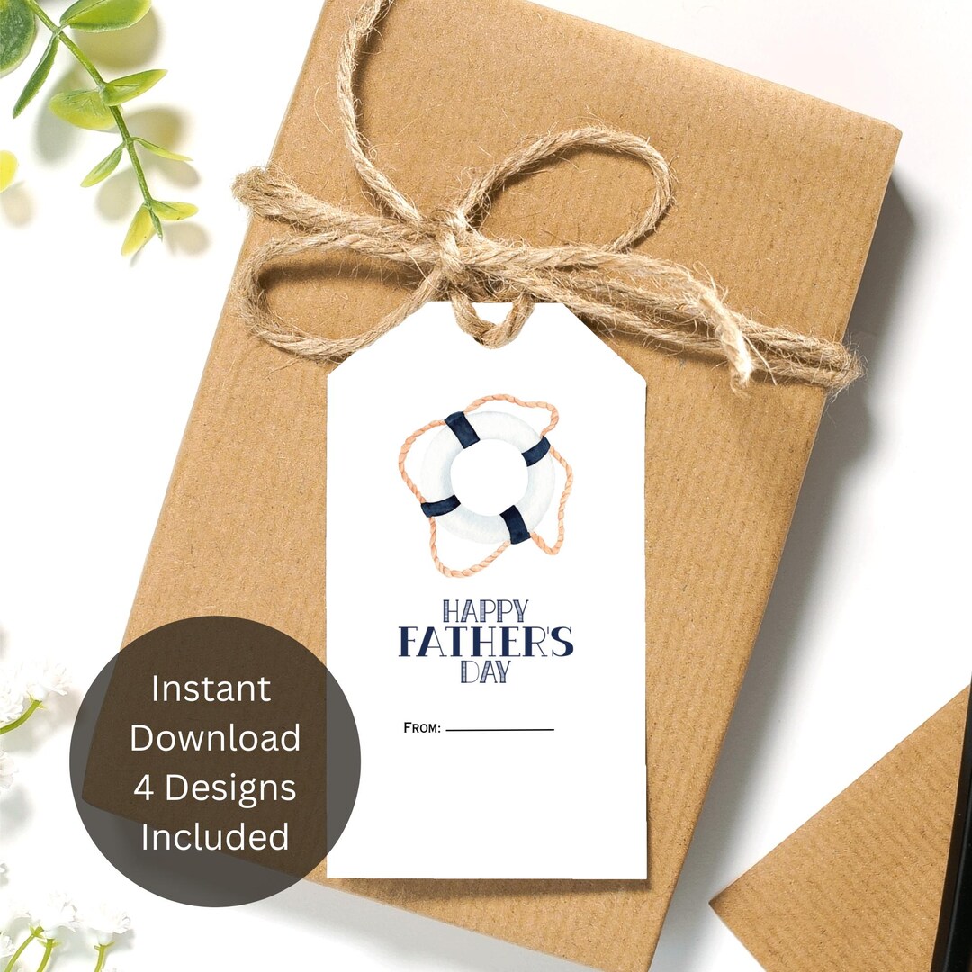 Fathers Day Gift Tag Printable, Gift Tags, Dads Gift Tag, Nautical Gift ...