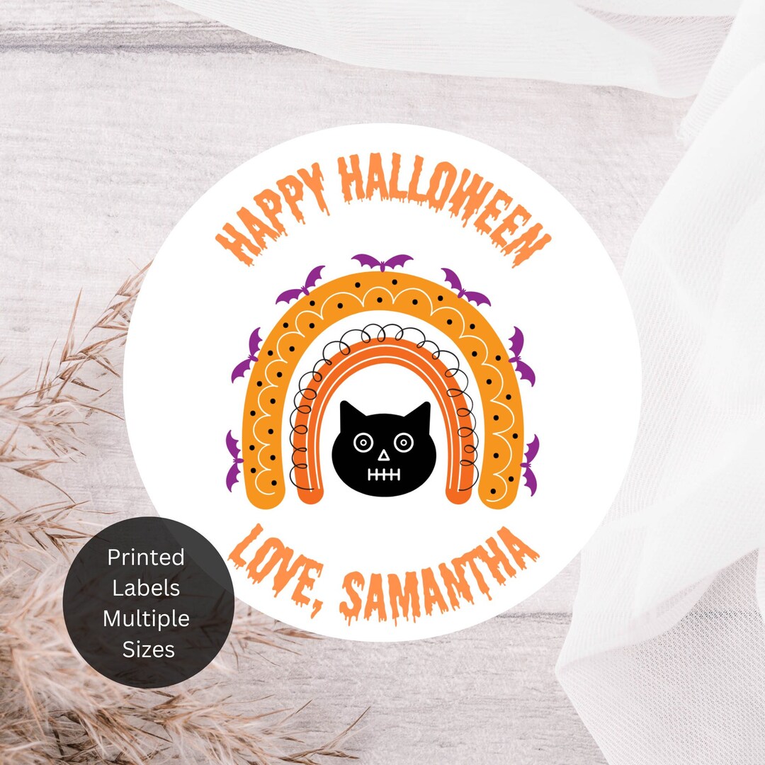 Custom Halloween Stickers, Candy Halloween Stickers, Halloween Rainbow ...