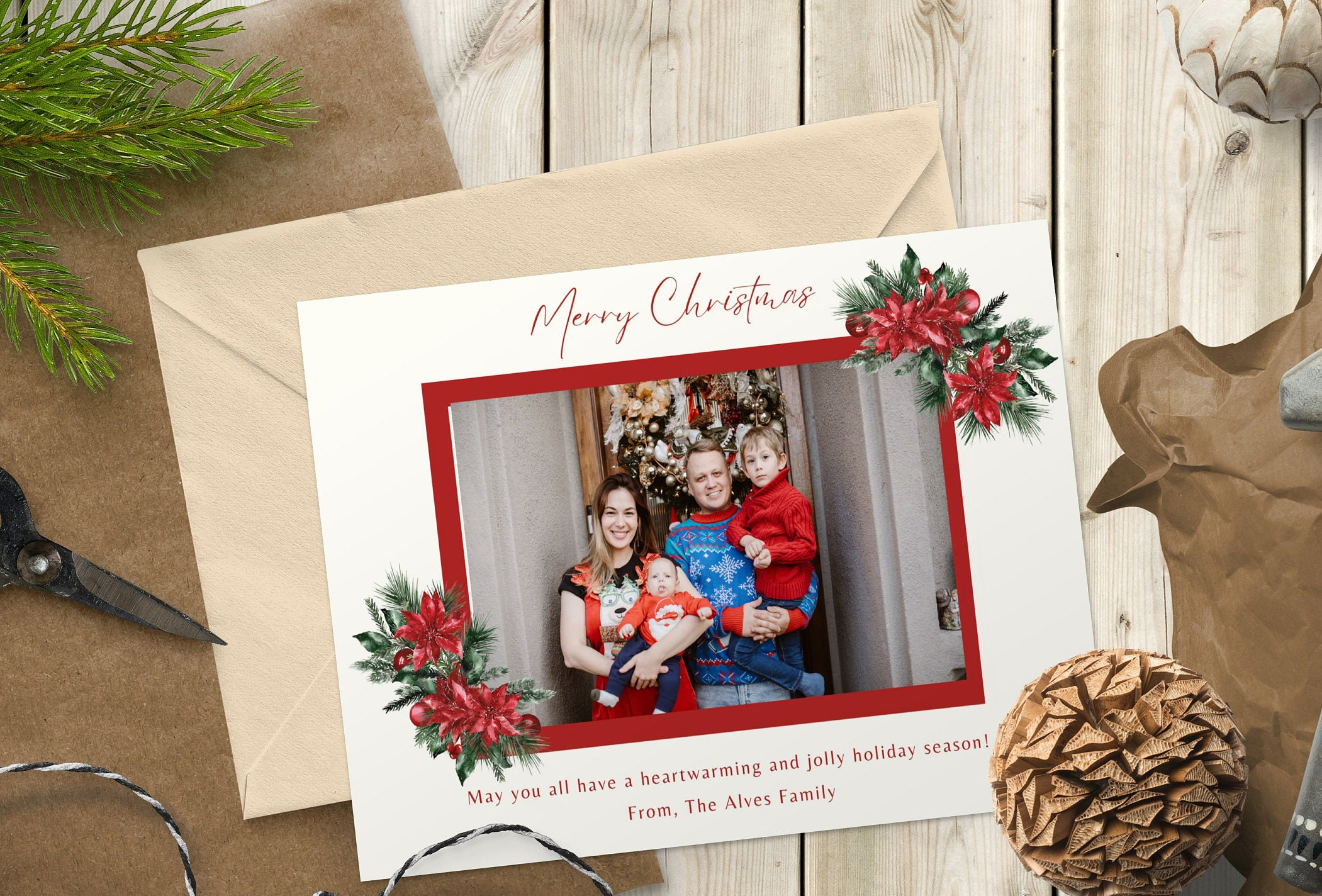 Editable Photo Christmas Card Photo Holiday Card Editable - Etsy