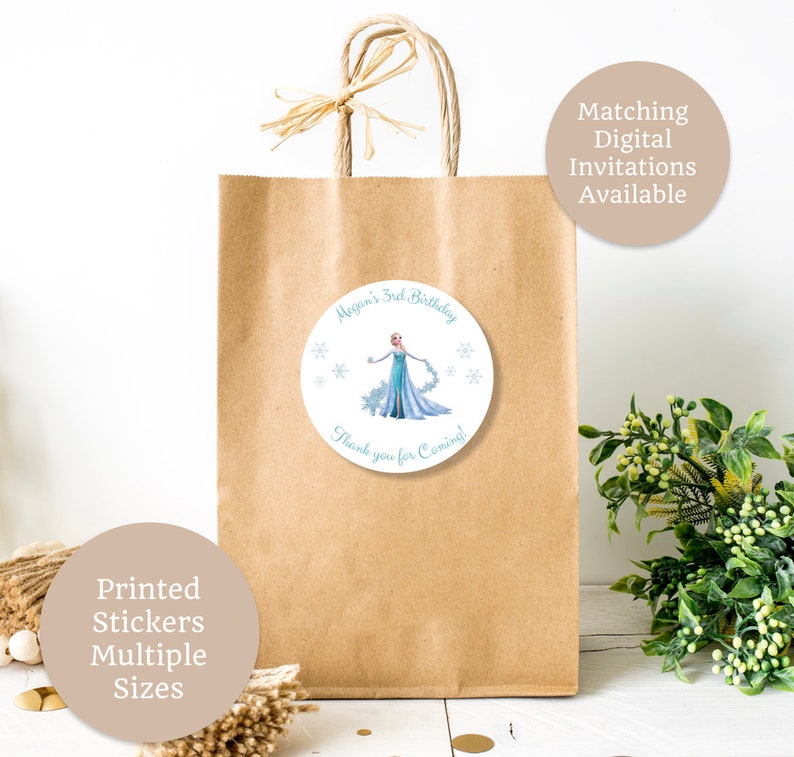 Customized Elsa Birthday Stickers Party Favor Stickers - Etsy