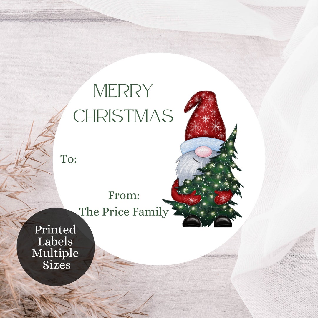 Custom Christmas Stickers, Custom Christmas Labels, Christmas Gnomes ...