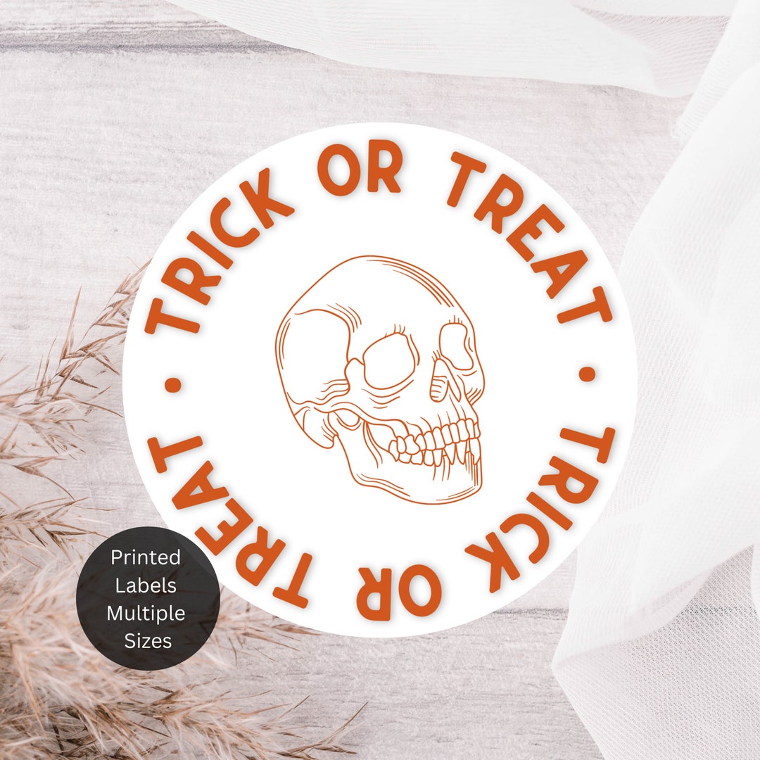 Trick or Treat Sticker, Halloween Labels, Halloween Sticker, Halloween ...