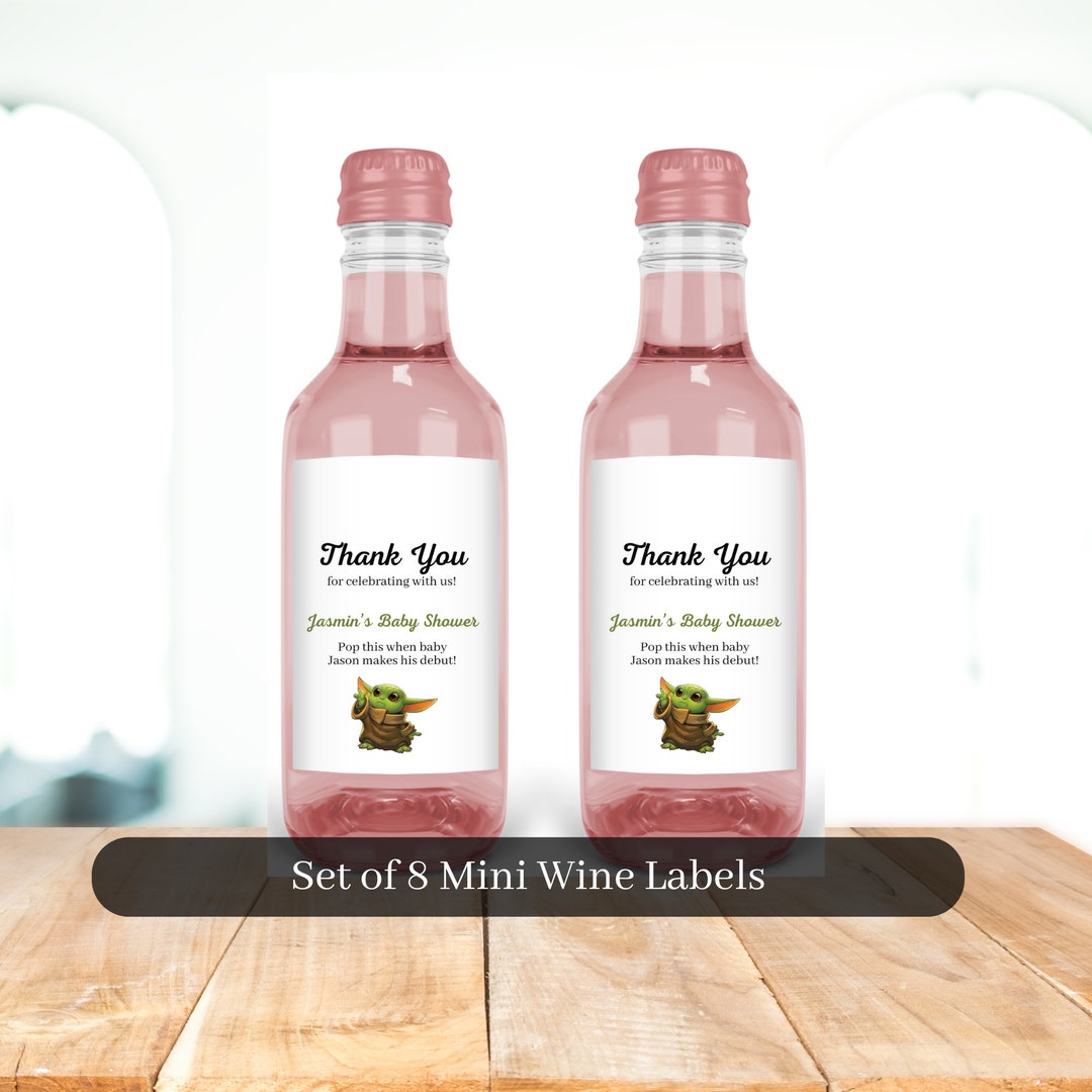 Set of 8 Custom Mini Wine Bottle Labels, Custom Mini Wine Bottle Labels ...
