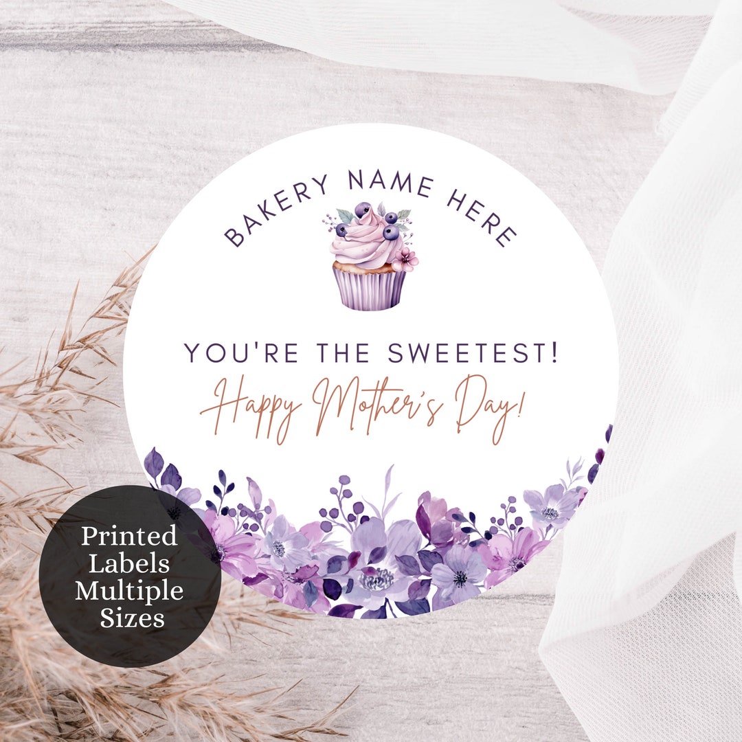 Custom Printed Purple Floral Mothers Day Stickers, Mothers Day Stickers ...