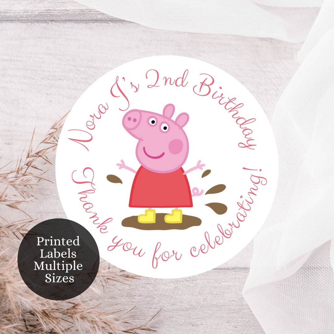 Personalized Peppa Pig Round Stickers Peppa Pig Birthday Party Stickers ...