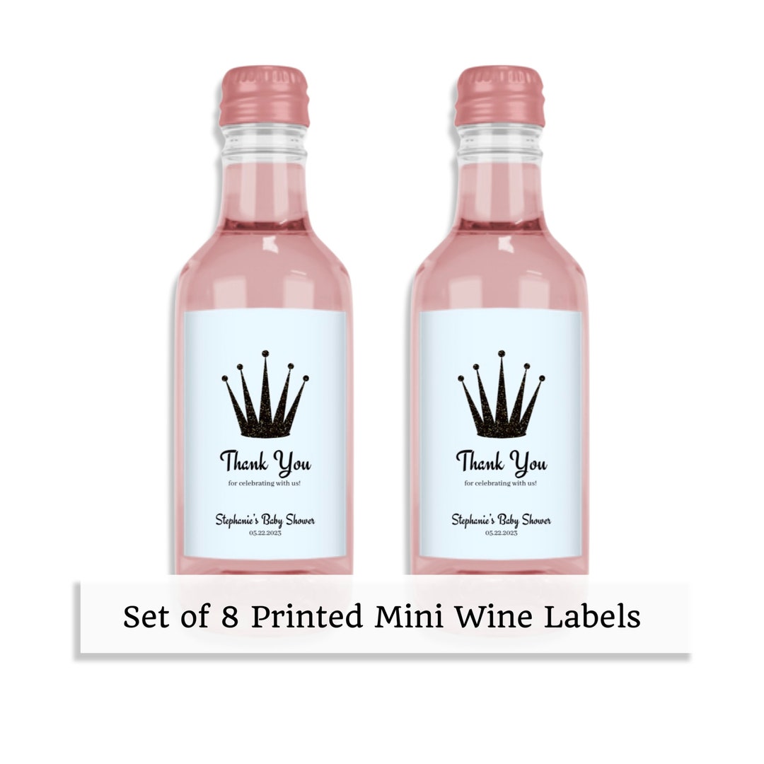 Set of 8 Custom Mini Wine Bottle Labels, Custom Mini Wine Bottle Labels ...