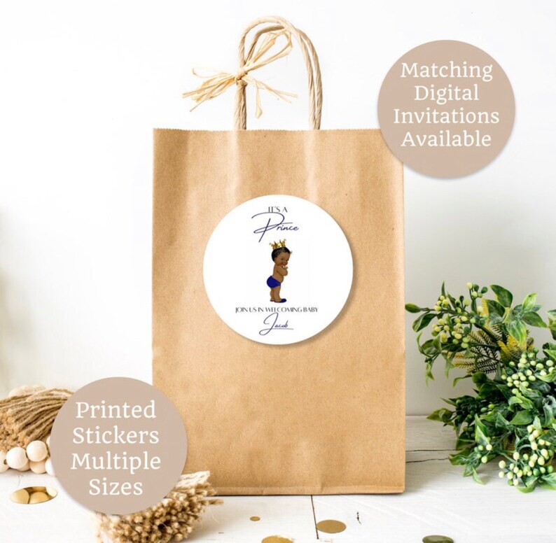 Its a Prince Baby Shower Labels Custom Baby Shower Stickers - Etsy