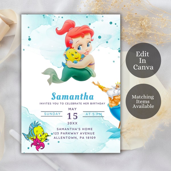 Little Mermaid Invitation - Etsy