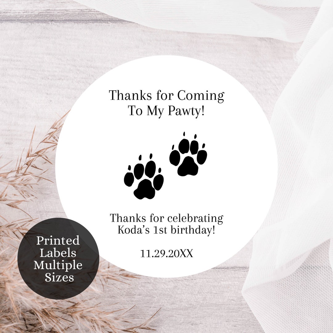 Custom Doggy Party Stickers, Dog Party Sticker for Doggy Goody Bags ...