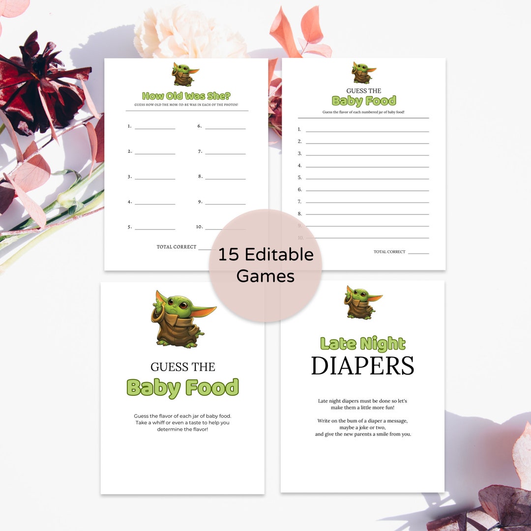A Little Jedi Baby Shower Game Bundle Templates Baby Jedi - Etsy Canada