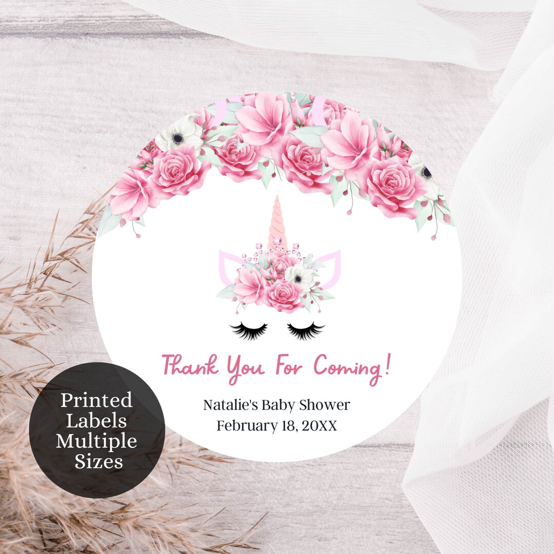 Unicorn Baby Shower Labels, Unicorn Labels for Party Favor, Unicorn ...