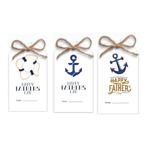 Fathers Day Gift Tag Printable, Gift Tags, Dads Gift Tag, Nautical Gift ...