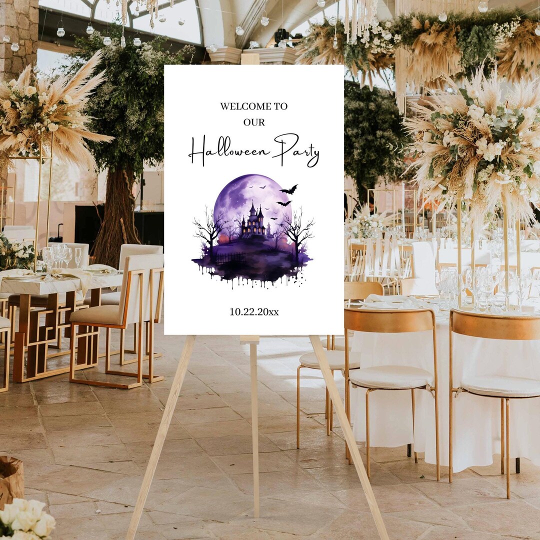 Editable Halloween Costume Welcome to Party Sign, Printable, Editable ...