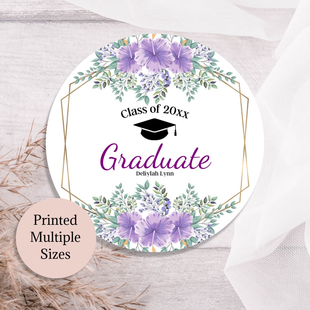 Custom Graduation Labels Round Labels Graduation Party Favor - Etsy