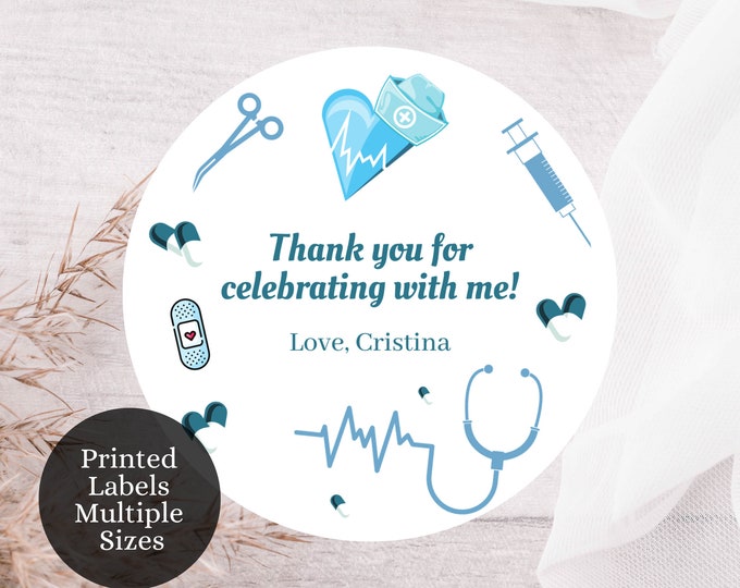 Personalized Glossy Medical School Graduation Favor Labels Doctor Favor ...