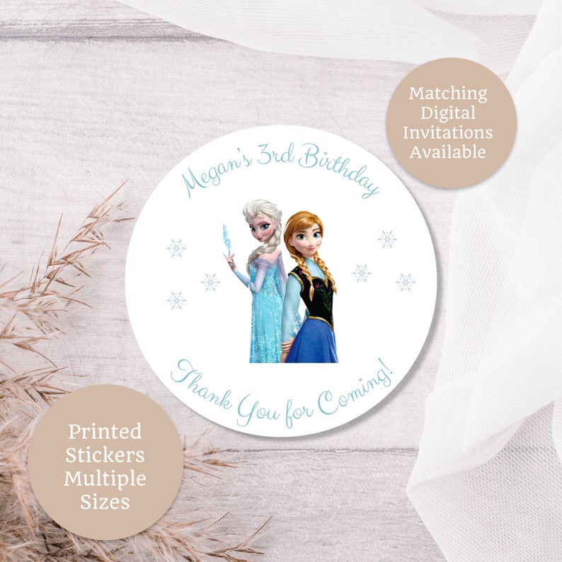 Customized Elsa Birthday Stickers Party Favor Stickers - Etsy