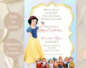 Snow White Birthday Invitation Snow White Party Princess - Etsy