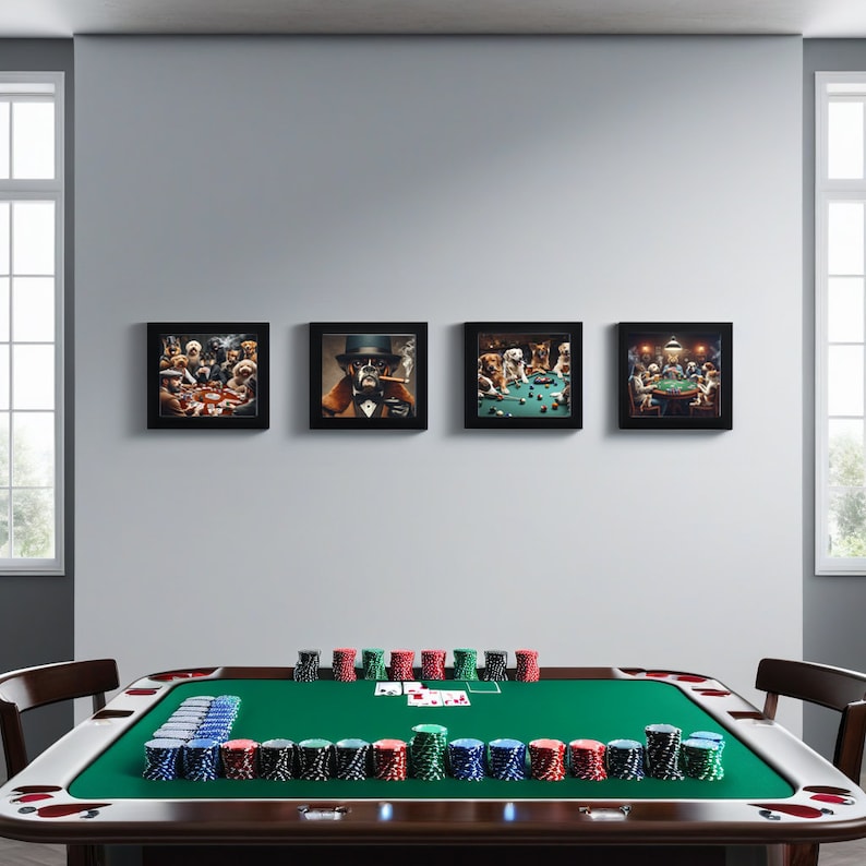 Odd Fellow Dogs Playing Cards at Table Playing Cards Animal Humor Card ...