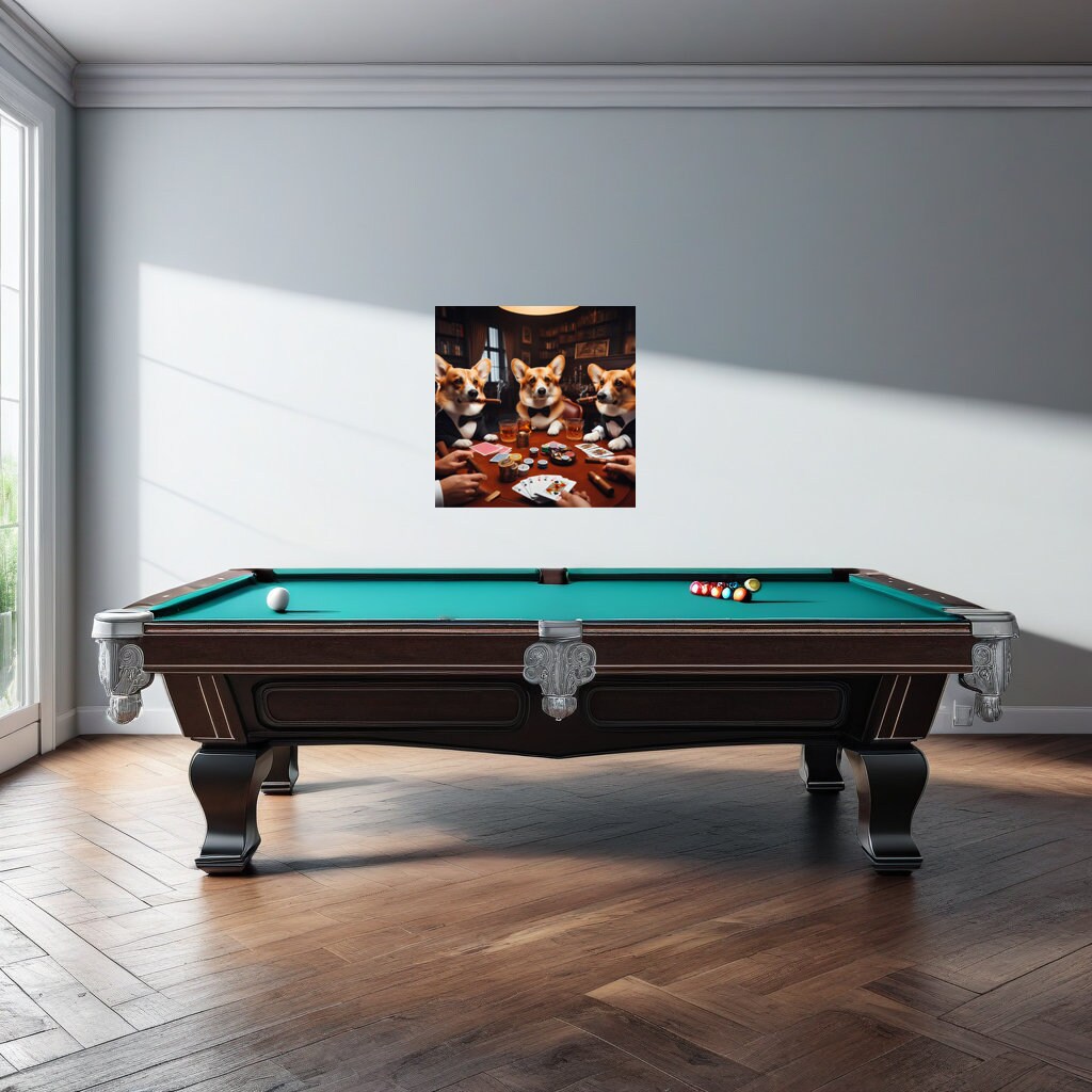 Cats and Dogs Around the Poker Table Animal Humor Card Table Pool Table ...