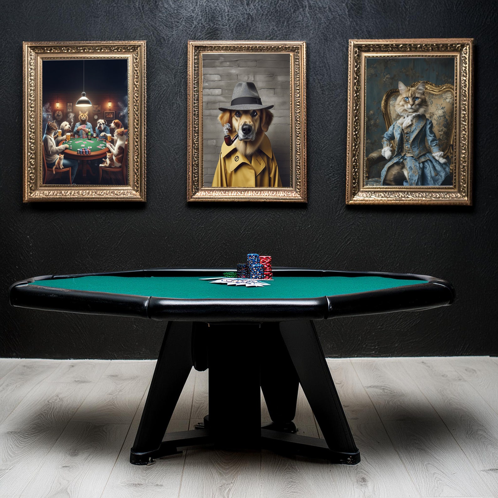 Odd Fellow Dogs Playing Cards at Table Playing Cards Animal Humor Card ...