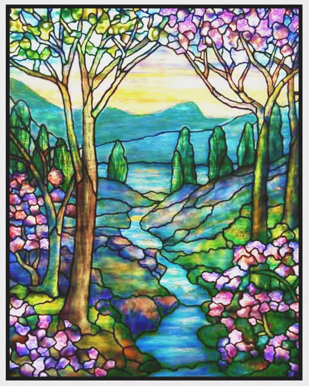 Stained Glass Inspired Cross Stitch Pattern Download - Etsy