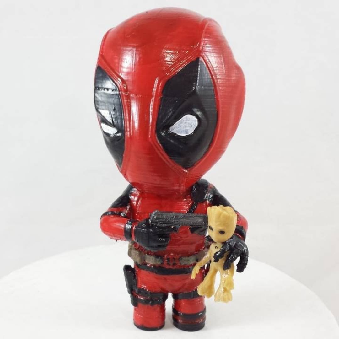Chibi Deadpool Vs Groot STL File, 3D Digital Printing STL File for 3D ...