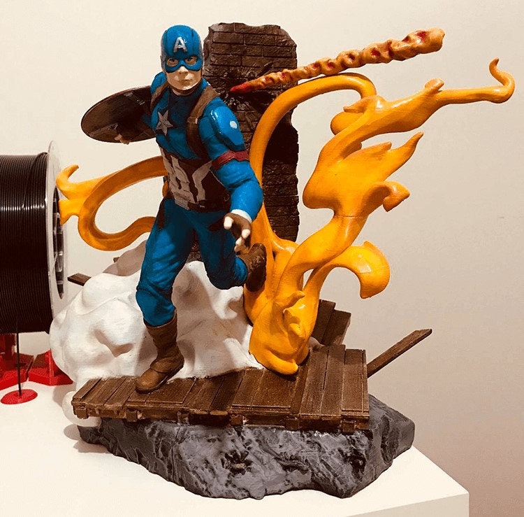 Marvel Captain America Scene STL File 3D Digital Printing - Etsy