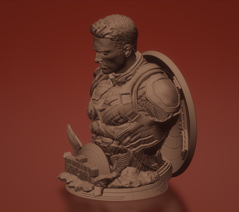 Marvel Captain America Bust STL File, 3D Digital Printing STL File for ...
