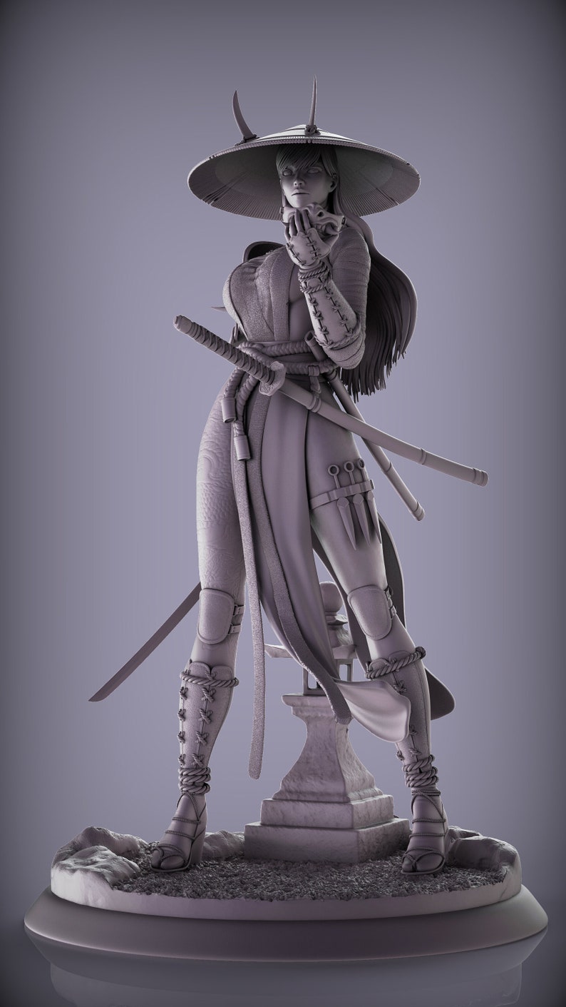 Fantasy Figure Samurai Woman STL File 3D Digital Printing - Etsy