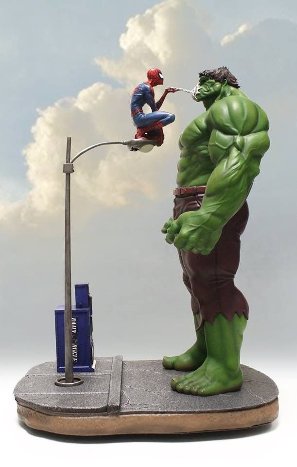 Marvel Hulk & Spider Man Diorama STL File, 3D Digital Printing STL File ...