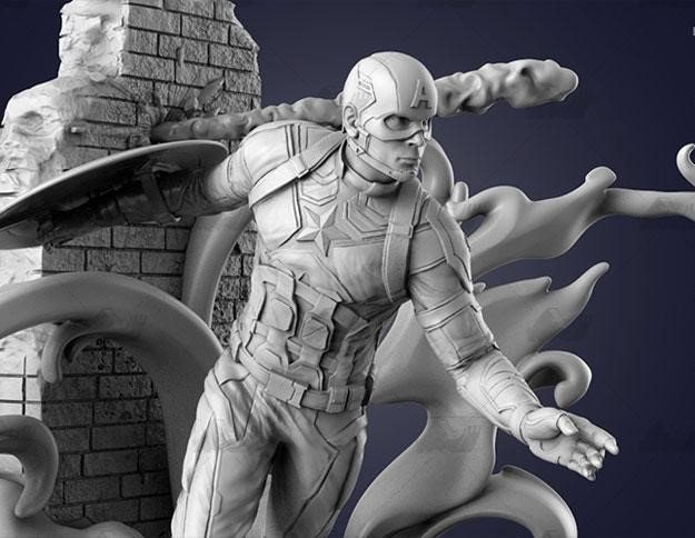 Marvel Captain America Scene STL File 3D Digital Printing - Etsy