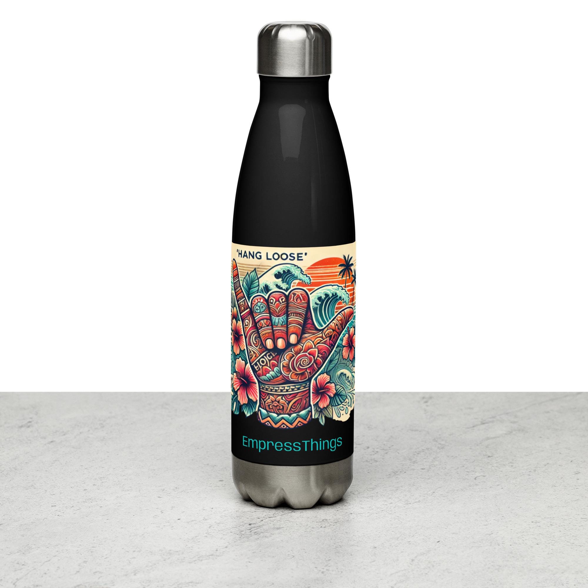 Hawaiian Shaka Hang Loose Stainless Steel Water Bottle Unique Design ...